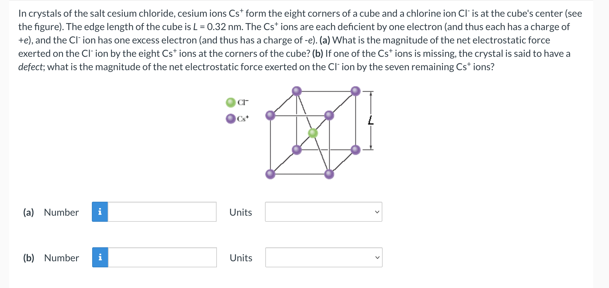 Solved In crystals of the salt cesium chloride, cesium ions | Chegg.com
