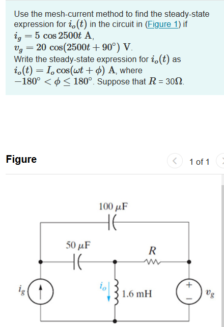 Solved Use the mesh-current method to find the steady-state | Chegg.com