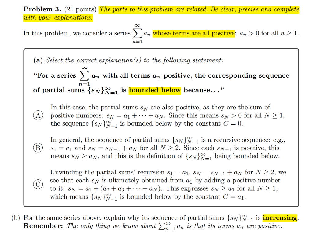 Solved Problem 3. (21 points) The parts to this problem are | Chegg.com