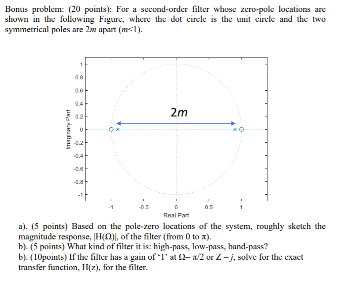 Solved Bonus problem: (20 points): For a second-order filter | Chegg.com