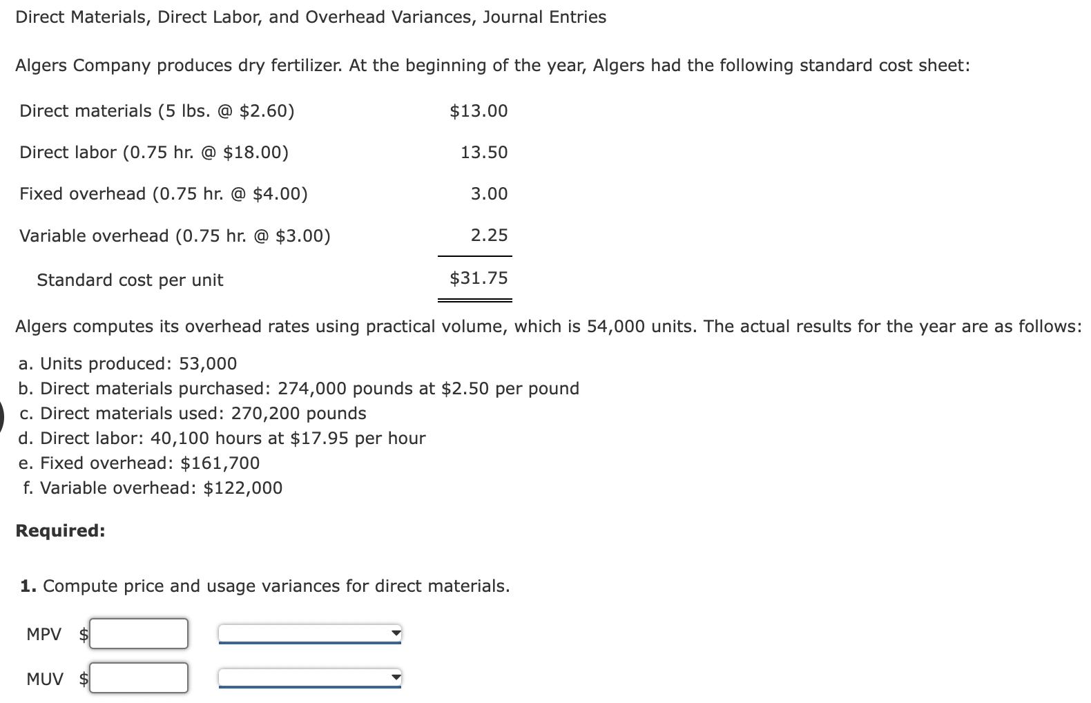 Solved Direct Materials, Direct Labor, and Overhead | Chegg.com