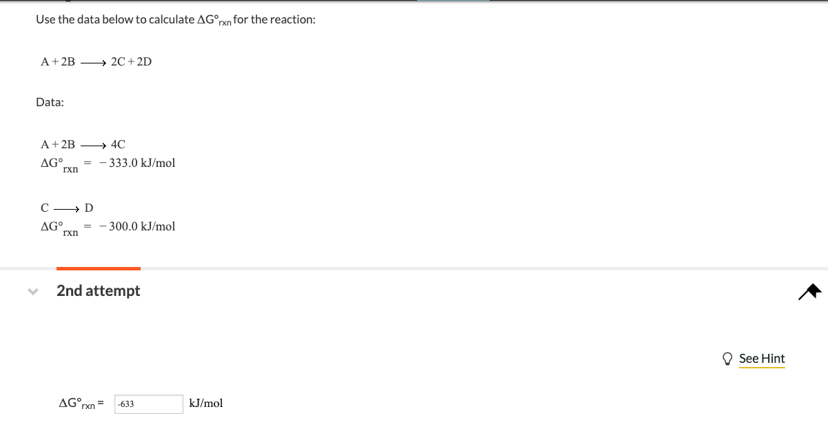 Solved Use the data below to calculate AGºrxn for the | Chegg.com