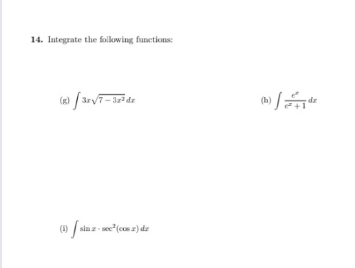 Solved 14. Integrate the following functions: (g) ∫3x7−3x2dx | Chegg.com