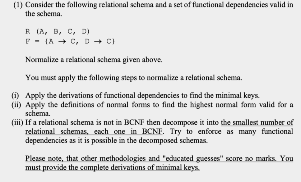 Solved Find the highest normal form valid in the relational | Chegg.com