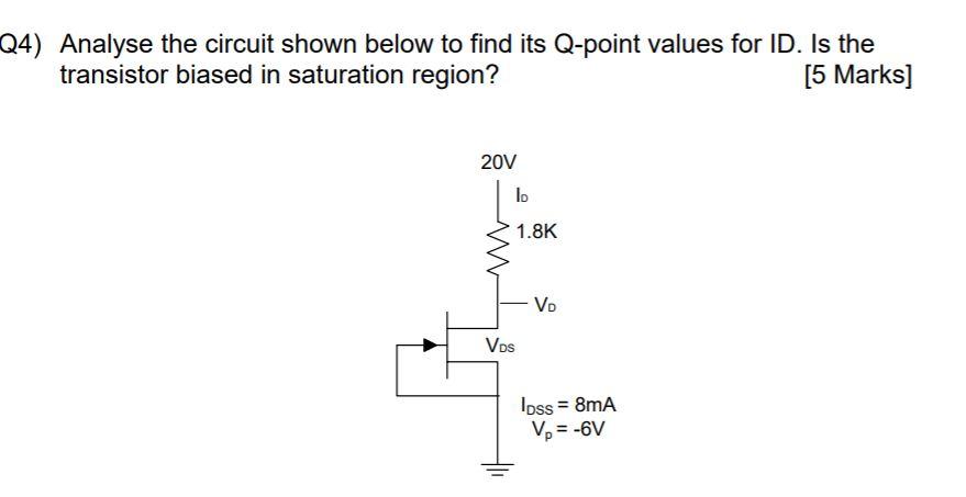 Solved Q4) Analyse the circuit shown below to find its | Chegg.com