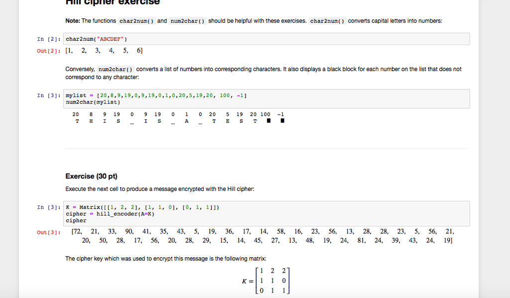 Note: The functions char2num) and num2char() should | Chegg.com