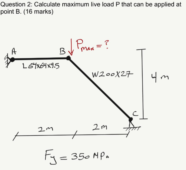 Solved Question 2: Calculate maximum live load P ﻿that can | Chegg.com