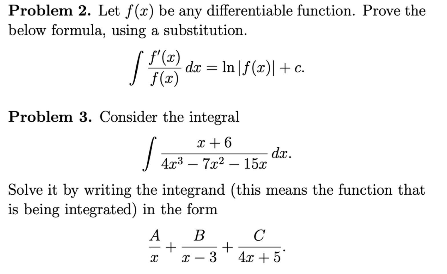 Solved ∫5x2+2x−38x−1Problem 2. Let f(x) be any | Chegg.com