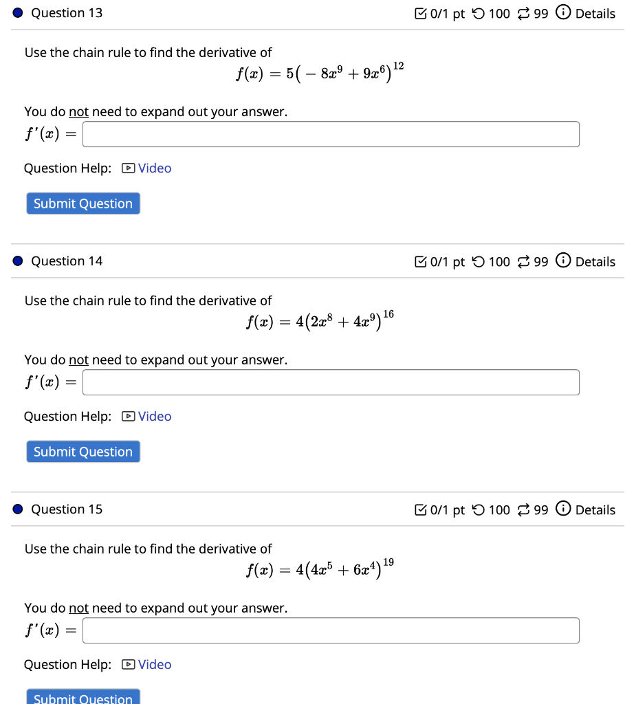 Solved Question 10 50/1 pt 3 100 99 Details 7 Let f(x) = + 5 | Chegg.com