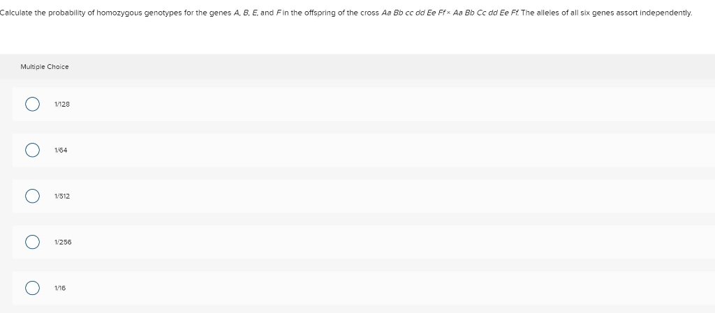 Solved Calculate the probability of homozygous genotypes for | Chegg.com