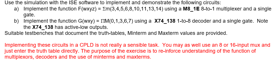 Solved Use the simulation with the ISE software to implement | Chegg.com