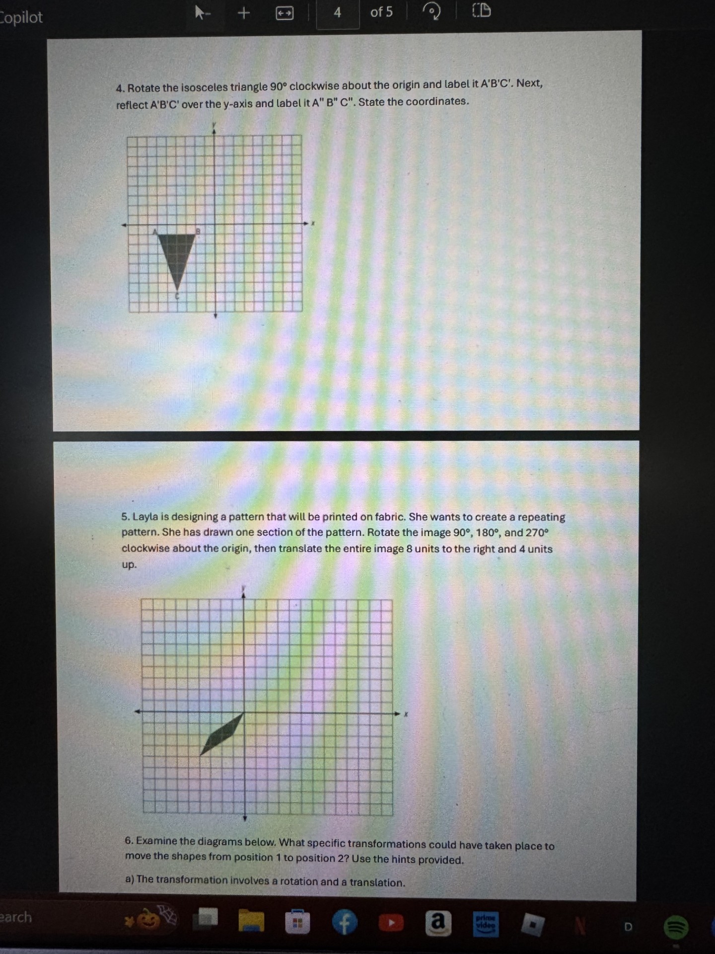 Solved Rotate the isosceles triangle 90°clockwise about the | Chegg.com