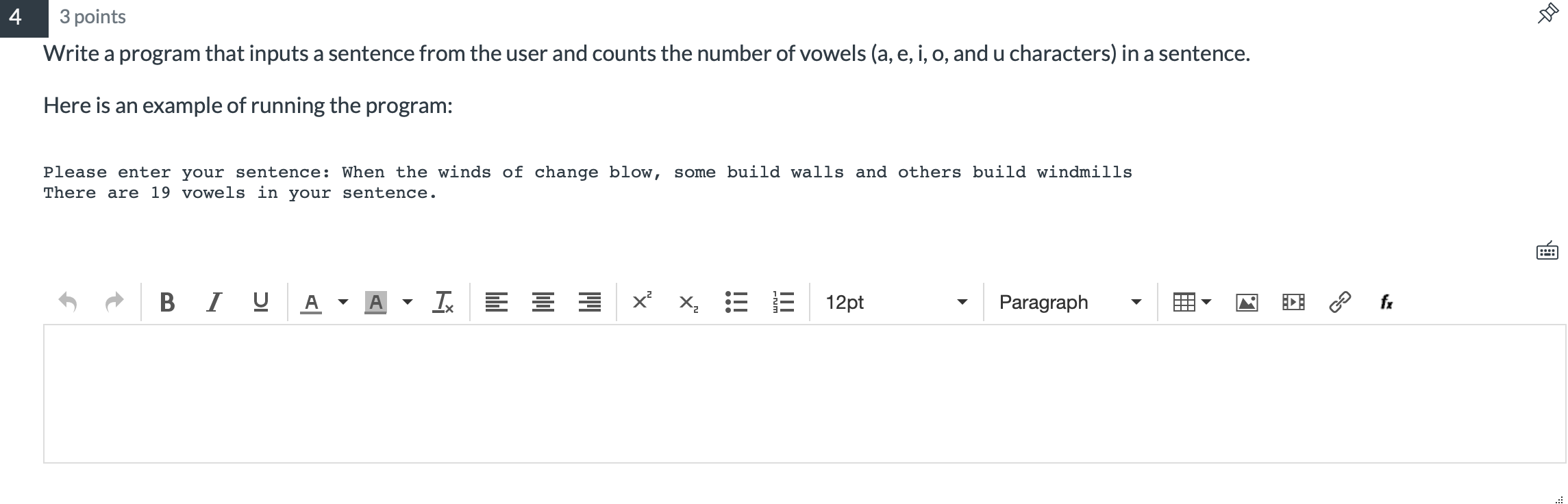 Solved Write A Program That Inputs A Sentence From The User 