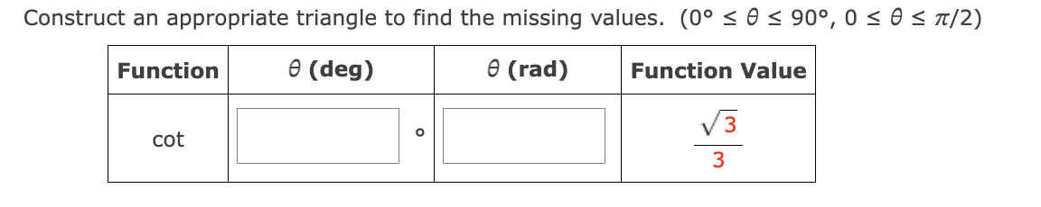 Solved Construct an appropriate triangle to find the missing | Chegg.com