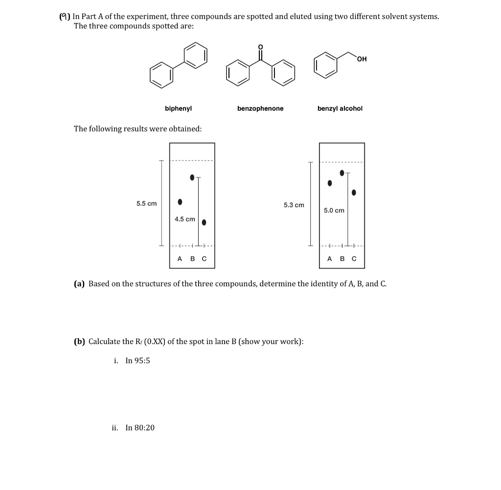 Solved (9) In Part A of the experiment, three compounds are | Chegg.com