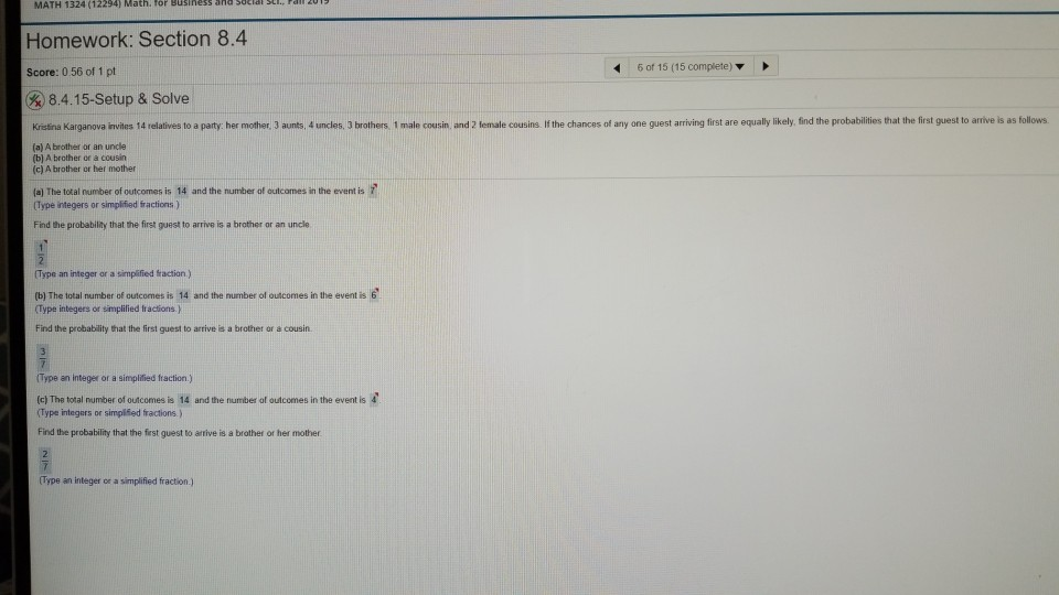 Solved Homework: Section 8.4 Score: 0.56 of 1 pt | Chegg.com