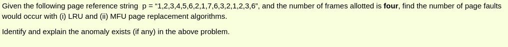Solved Given the following page reference string p = | Chegg.com