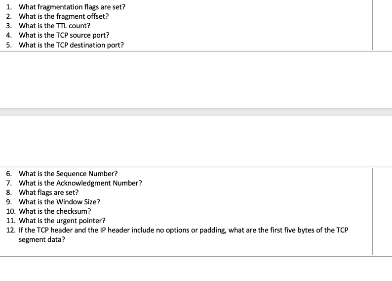Solved And given that a TCP segment is formatted as follows: | Chegg.com