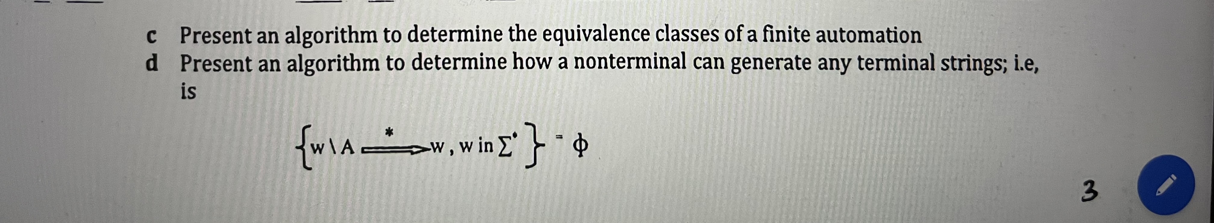 Solved c Present an algorithm to determine the equivalence | Chegg.com