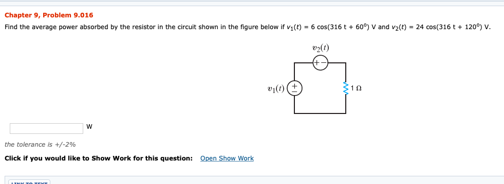 Solved Chapter 9, Problem 9.016 Find the average power | Chegg.com
