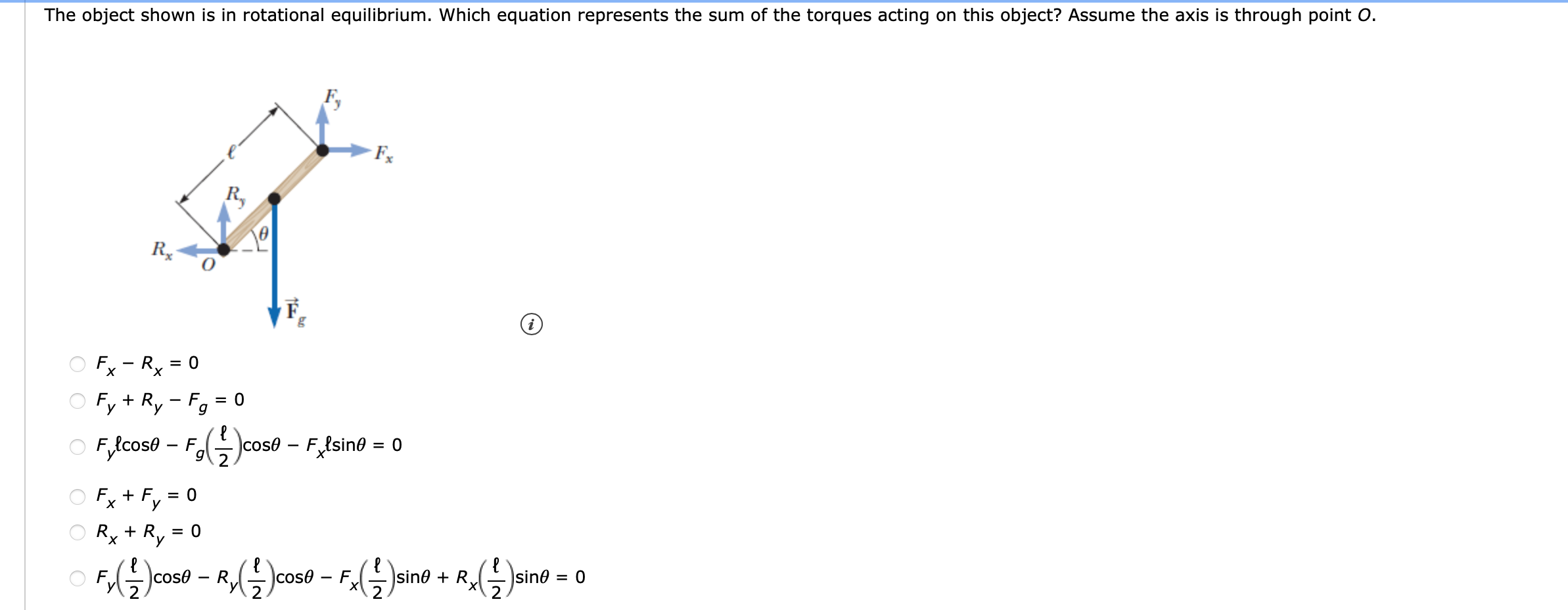 Solved The object shown is in rotational equilibrium. Which | Chegg.com