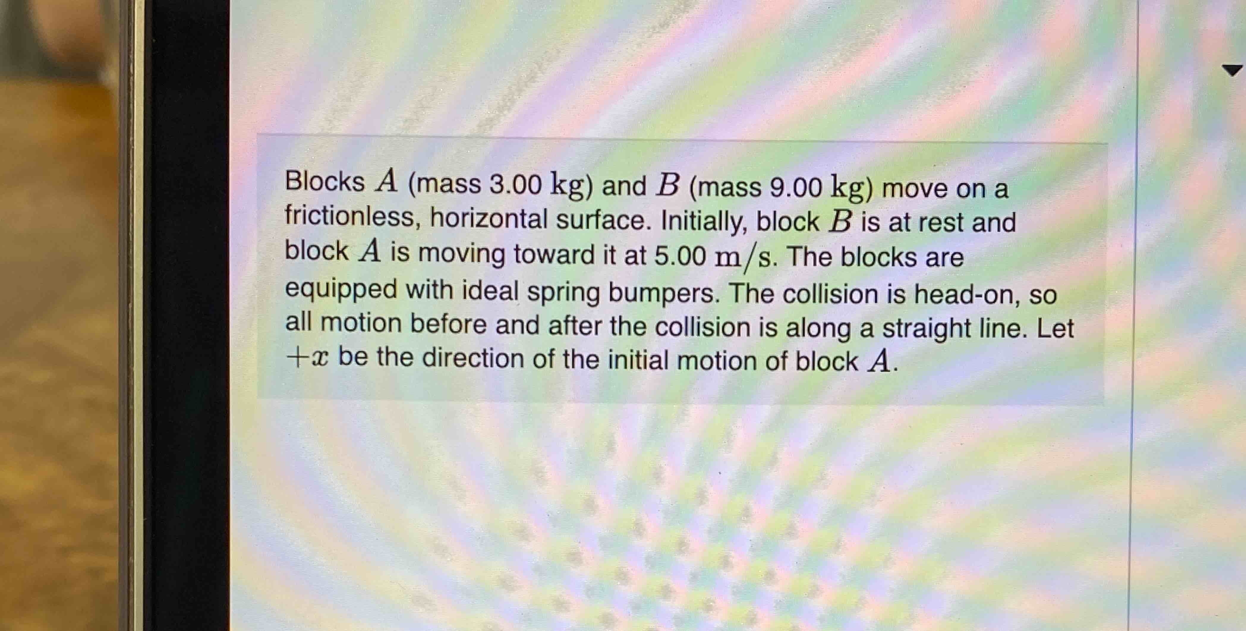 Solved Blocks \( ﻿A \) (mass 3.00 ﻿kg ) ﻿and \( ﻿B \) (mass | Chegg.com