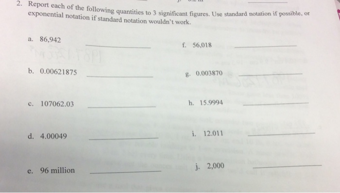 Solved 2. Report each of the following exponential notation | Chegg.com