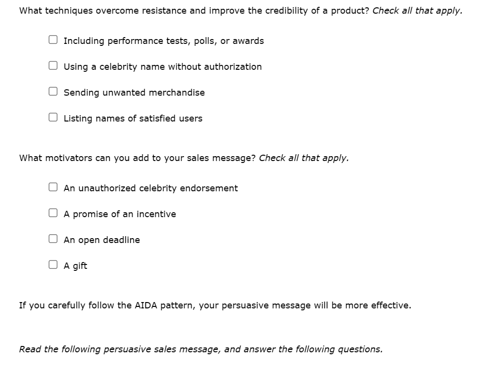 Solved 5. Creating Effective Sales Messages in Print and | Chegg.com