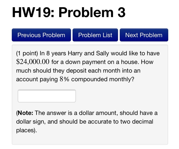 Solved HW19: Problem 3 Previous Problem Problem List Next | Chegg.com