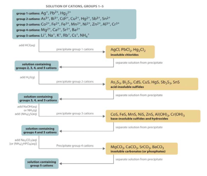 Solved SOLUTION OF CATIONS, GROUPS 1-5 group 1 cations: Ag+, | Chegg.com
