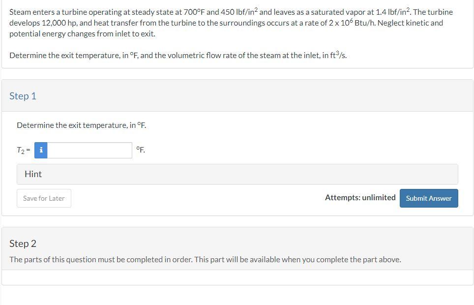Solved Steam enters a turbine operating at steady state at | Chegg.com