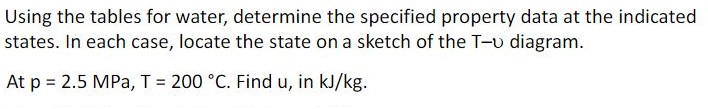 Solved Using the tables for water, determine the specified | Chegg.com
