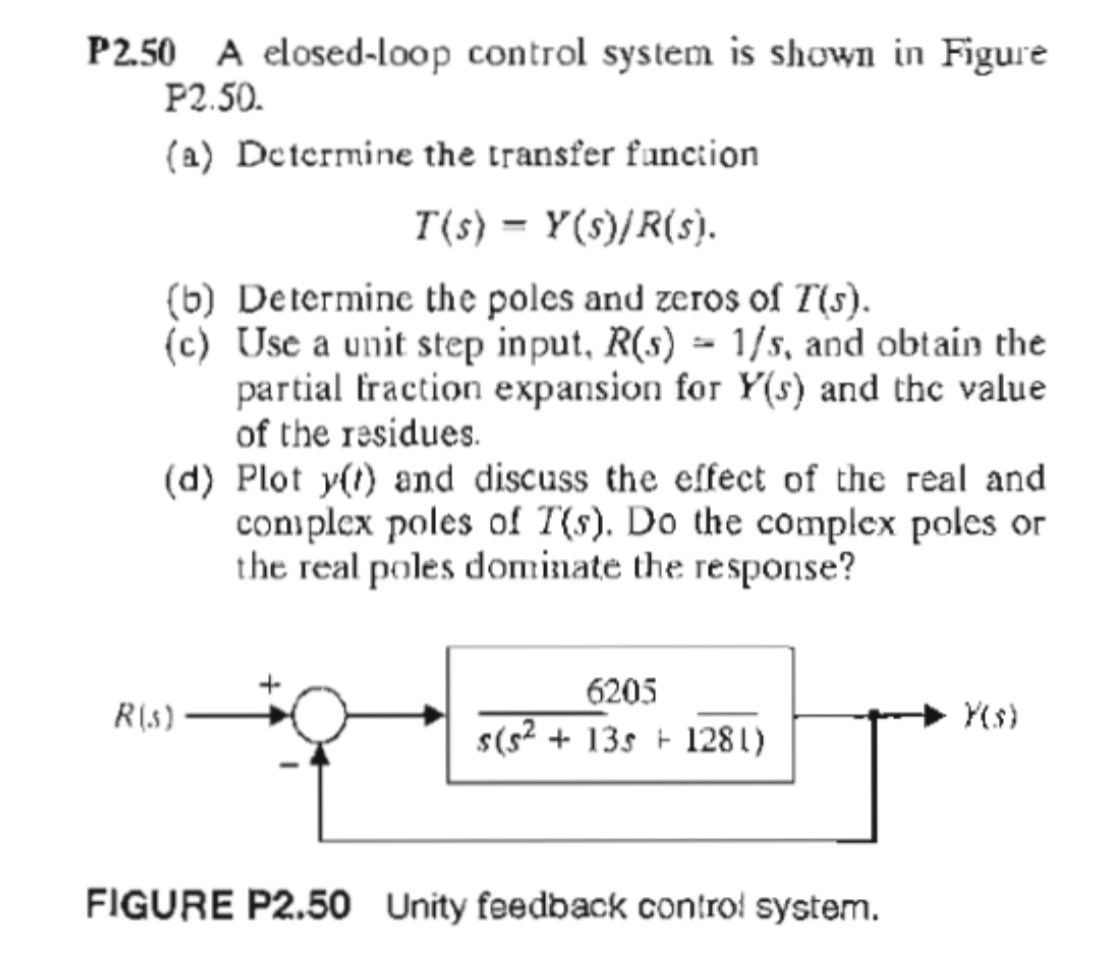 Solved P2.50 ﻿A elosed-loop control system is shown in | Chegg.com