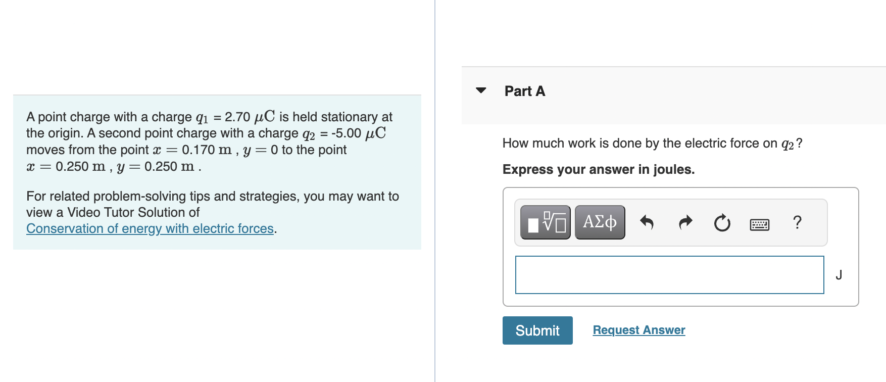 Solved A point charge with a charge q1 = 2.70 μC is held | Chegg.com