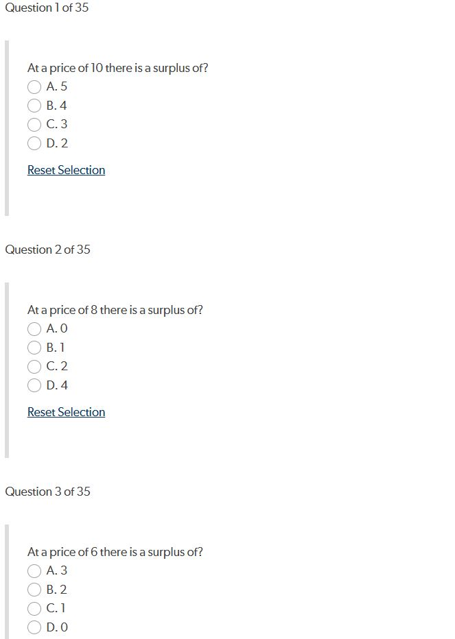 Solved Price Shortage (QD-Qs) N/A N/A Surplus (Qs - QD 10 8 | Chegg.com