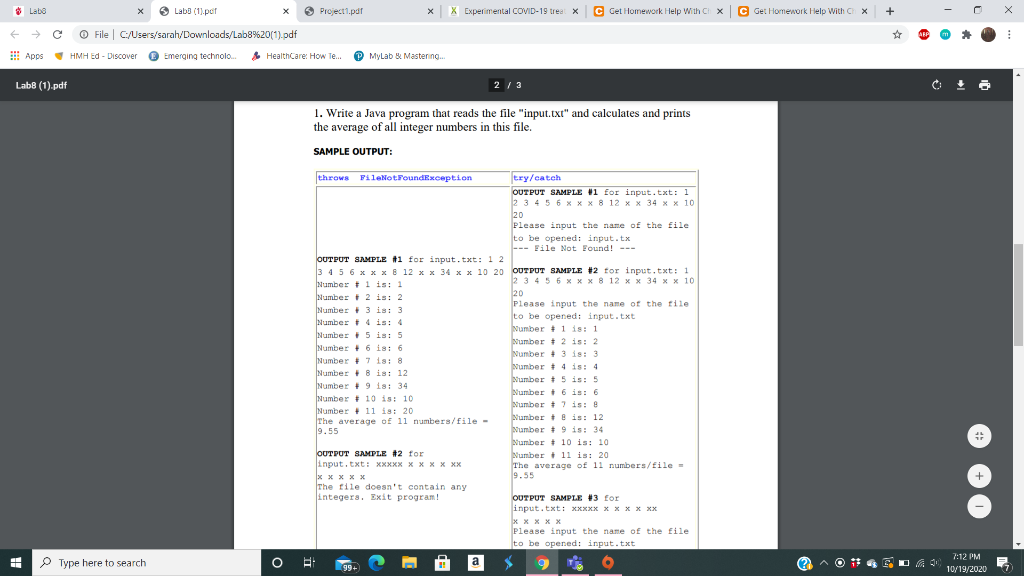 Solved * Laba Lab (1).pdf X > Project 1.pdf X Experimental | Chegg.com