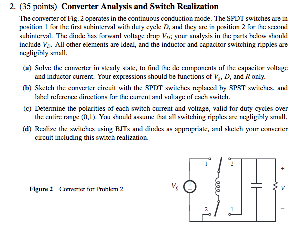 Solved (35 points) Converter Analysis and Switch Realization | Chegg.com