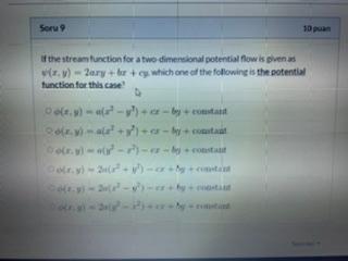 Solved Seru the stream function for a two-dimensional | Chegg.com