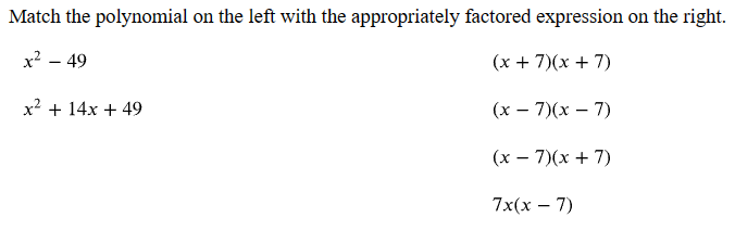 Solved Match the polynomial on the left with the | Chegg.com