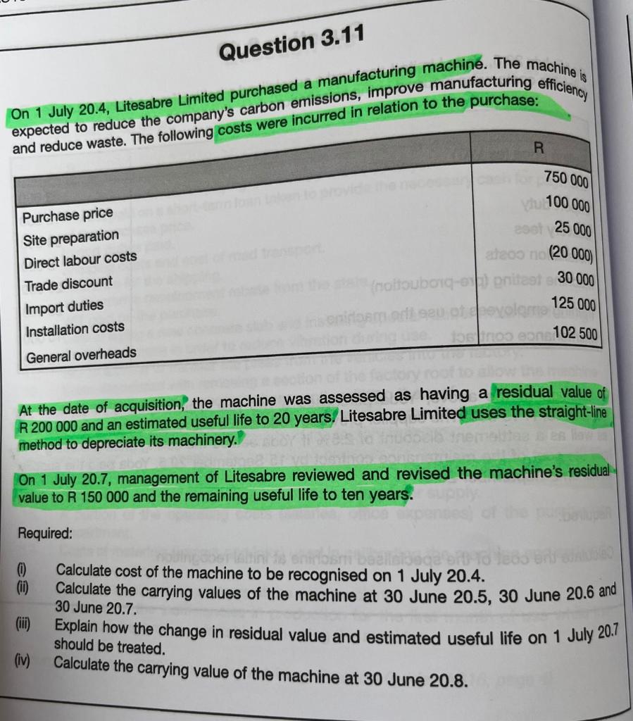 Solved Question 5.1 On 1 July 20.4, Litesabre Limited | Chegg.com