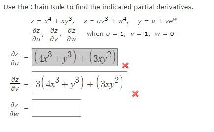 Solved Use the Chain Rule to find the indicated partial | Chegg.com