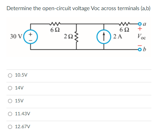 Solved Determine the open-circuit voltage Voc across | Chegg.com