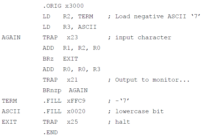 Solved ; Load negative ASCII '7'. AGAIN ; input character | Chegg.com