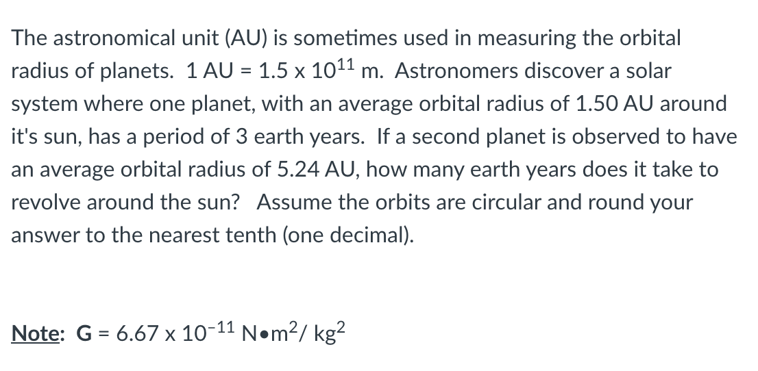 Solved The astronomical unit (AU) is sometimes used in | Chegg.com