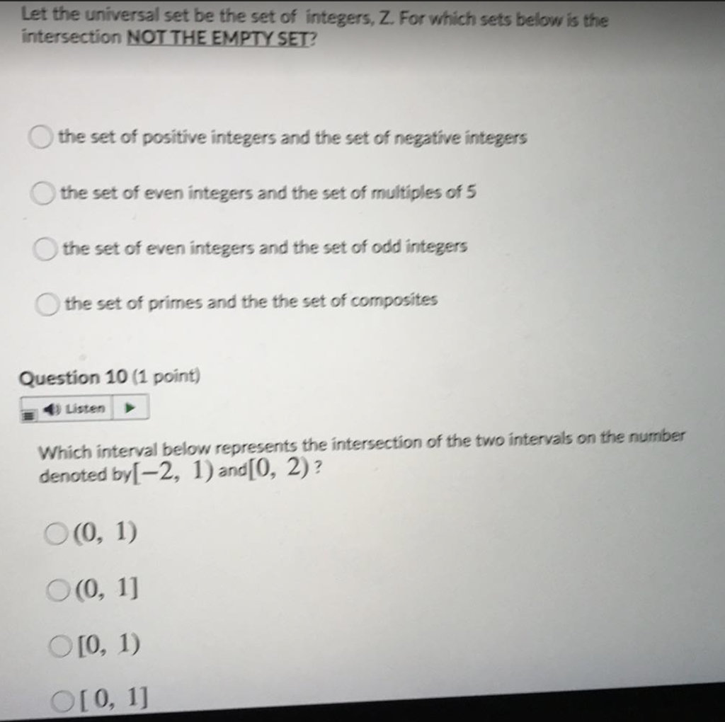 Solved Let the universal set be the set of integers, Z. For | Chegg.com