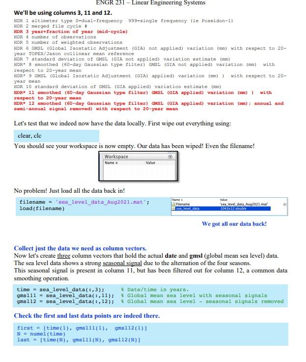 Solved Question 8: Plot the Global Mean Sea Level Data from | Chegg.com