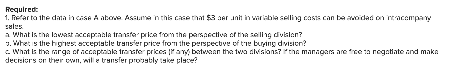 Solved Exercise 11-13 (Algo) Transfer Pricing Situations | Chegg.com