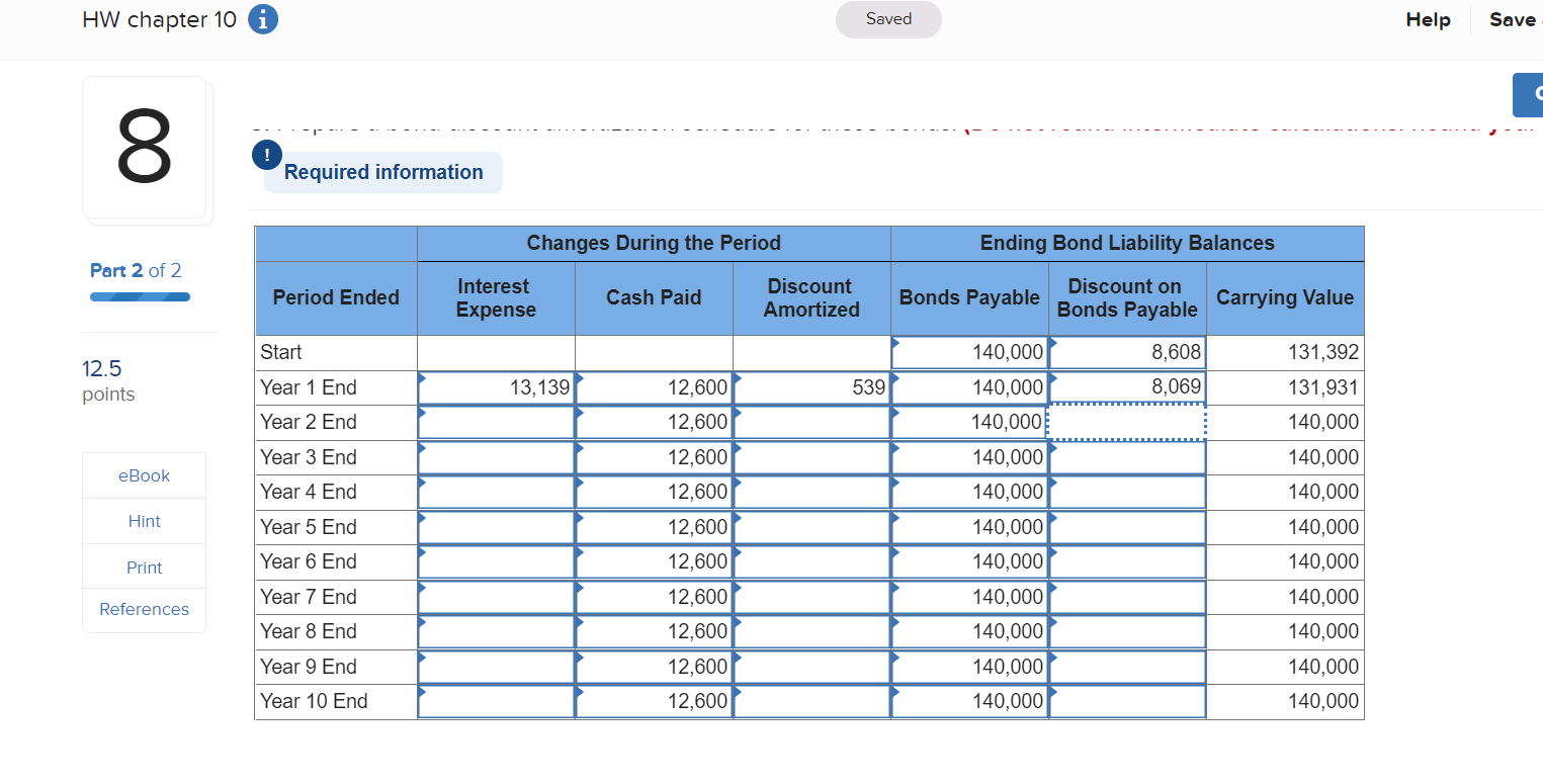 Solved HW chapter 10 Saved Help Save & Exit Subr Check my | Chegg.com