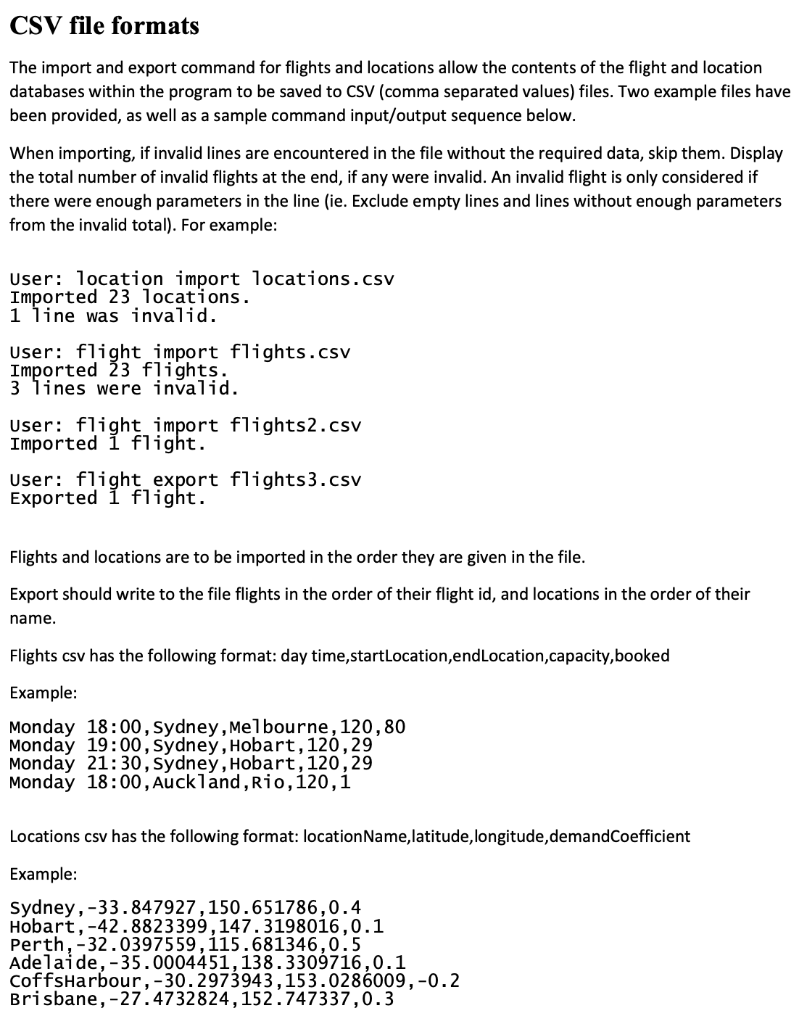 Solved Implement in Java Your task is to create a flight | Chegg.com