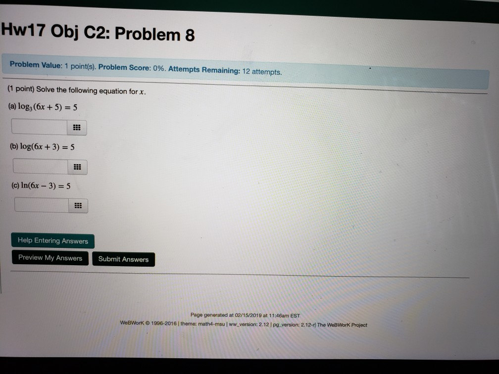 Solved Hw17 Obj 22: Problem 8 Problem Value: 1 point(s). | Chegg.com